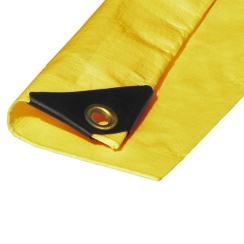 PTM Tarps Heavy Duty Yellow Polyethylene Tarp - 18' x 24' - TY1824